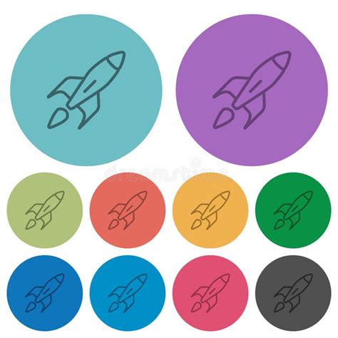Color Launched Rocket Flat Icons Stock Vector Illustration Of Launched Boost 186394249