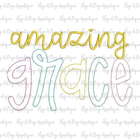 Amazing Grace Bean Stitch Applique Design Hug A Bug Applique