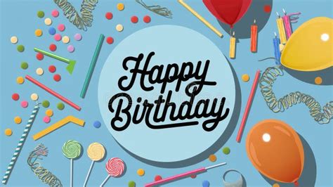 Festive Flat Lay With Balloons Confetti And Candy Canes Stock Illustration Illustration Of