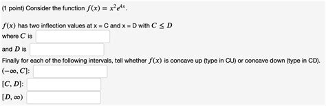 Solved 1 point Consider the function f x x²e4x f x Chegg com
