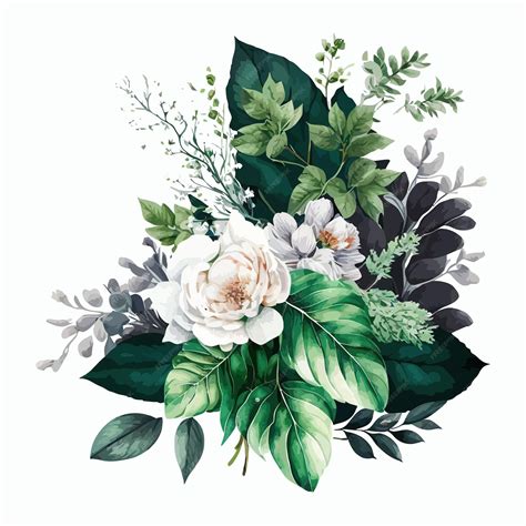 Premium Vector Watercolor Floral Illustration Bouquet With Bright