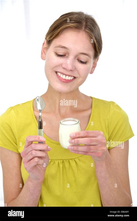 WOMAN DAIRY PRODUCT Stock Photo Alamy