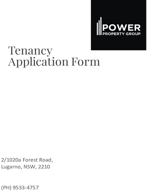 Fillable Online Application Form Tenancy Fax Email Print Pdffiller