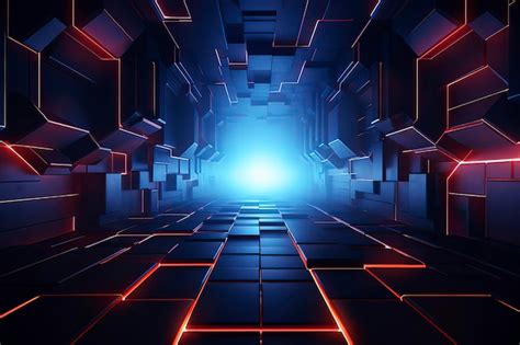 Premium Ai Image Luminous Abstract Technological Space Ai Technology