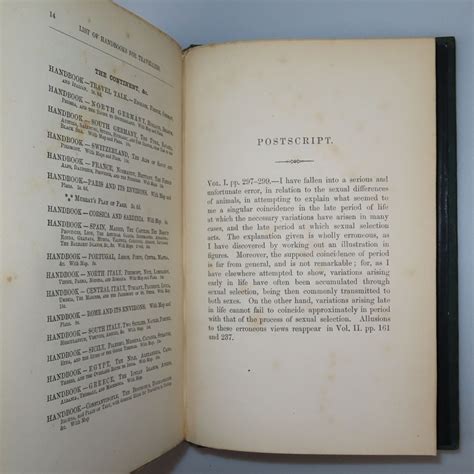 The Descent Of Man And Selection In Relation To Sex Charles Darwin First Edition First