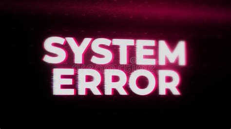 System Error Alert Warning Error Message Blinking On Screen Stock