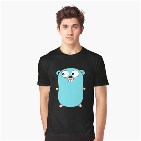 The Go Gopher Official Golang Logo Black T Shirt By Hellkni9ht Redbubble