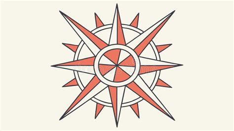 Compass Rose Navigation Symbol Vector Direction And Exploration Graphic Vector Design
