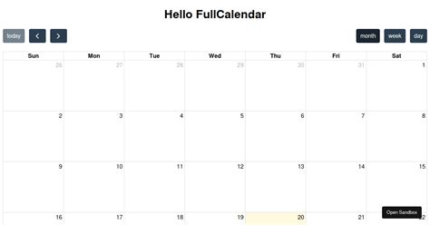 Fullcalendarbootstrap5 Examples Codesandbox
