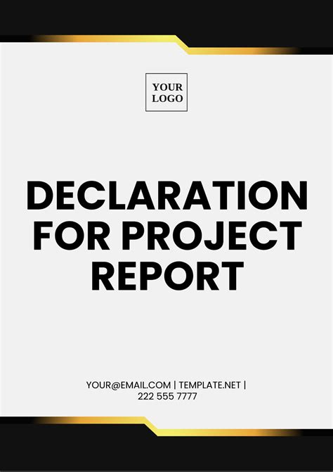 Free Declaration For Project Report Template To Edit Online