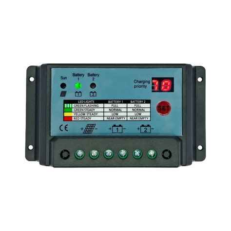 Dual Battery Solar Charge Controller 10a 20a 30a Pwm 12v 24v System