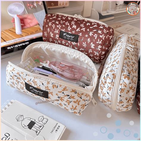 Bin Bin Bóp Viết Cỡ Lớn Blossom Garden Phong Cách Vintage Vải Nhung Siu Mịn Vb12 Shopee