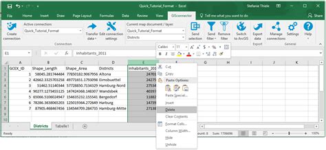 Gisconnector For Excel Helplection B The Non Specific Excel Format