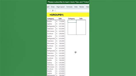 Groupby Function To Add Up Smartly Excel Exceltips Exceltricks