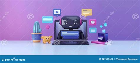 Digital Bot Using Laptop Ai Chatbot Automatic Answering System