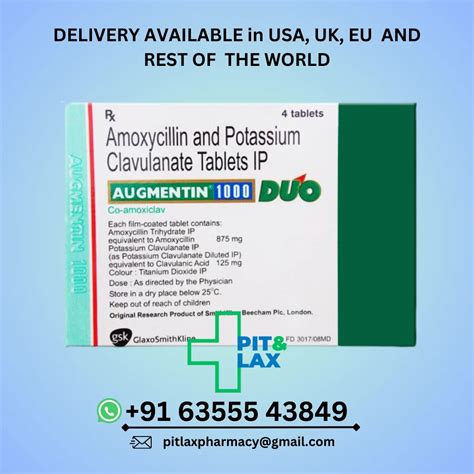 Augmentin 1000mg 875125 At ₹ 565box In Surat Id 2853446774088