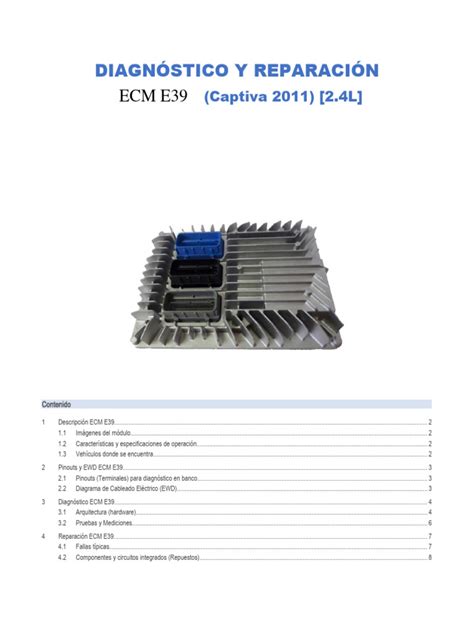 Pinout Y Diagnóstico Ecm E39 Captiva Pdf Hardware De La Computadora