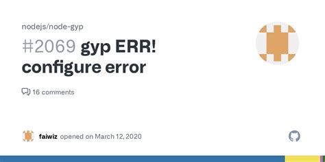 Gyp Err Configure Error · Issue 2069 · Nodejsnode Gyp · Github