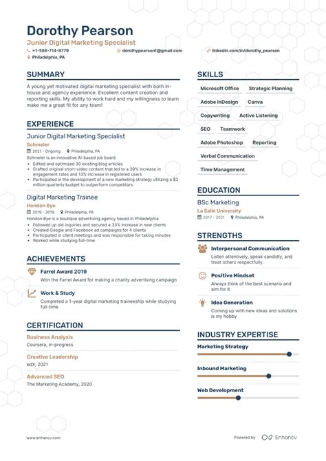 5 Entry Level Digital Marketing Resume Examples And Guide For 2023
