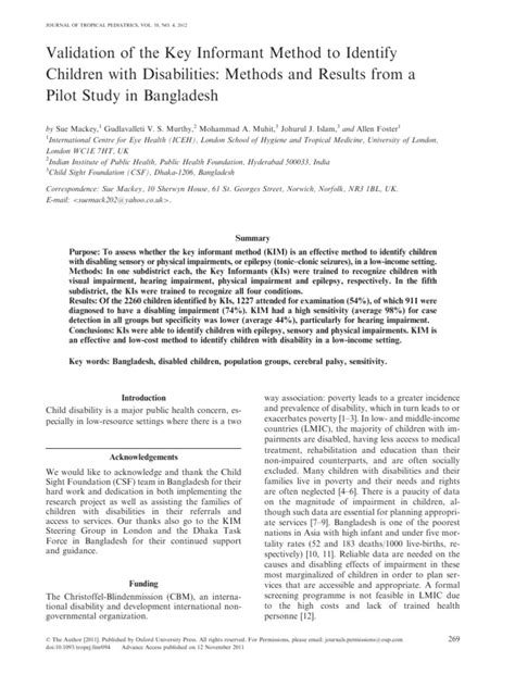 validation of the key informant method t pdf disability epilepsy