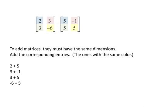 adding and subtracting matrices unit 3 lesson 2 ppt