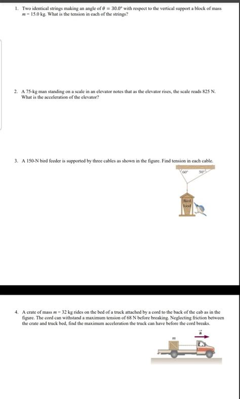 two identical strings making an angle of e 30 0° with respect to the