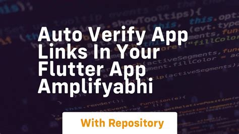 Auto Verify App Links In Your Flutter App Amplifyabhi Youtube