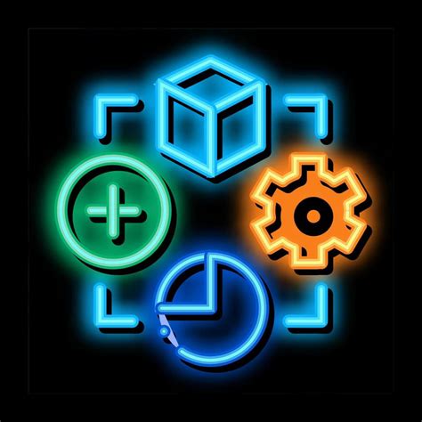 Settings Software Neon Glow Icon Illustration 17789615 Vector Art At