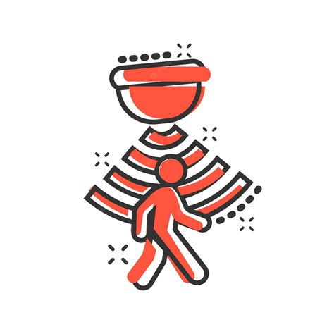 Premium Vector Motion Sensor Icon In Comic Style Sensor Waves With