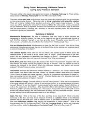 Midterm 1 study guide - Study Guide: Astronomy 1 Midterm Exam #1 Spring 2012 Professor Bernstein ...