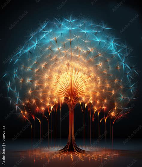 Abstract Tree Made In Digital Art Style The Tree Consists Of Many