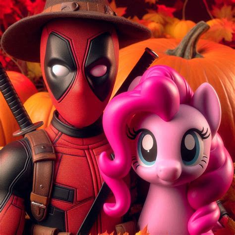 Deadpool And Pinkie Pie With A Big Pumpkin By Bluey2309 On Deviantart