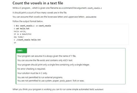 Solved Count The Vowels In A Text File Write A C Program