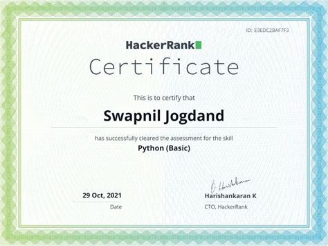 Swapnil Jogdand On Linkedin Hackerrank Python Connections