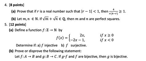 Solved 4 8 Points A Prove That If R Is A Real Number Chegg Com