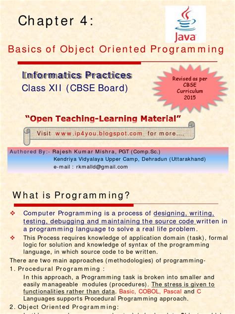 Chapter 4 Java Oop Prog Pdf Method Computer Programming Class