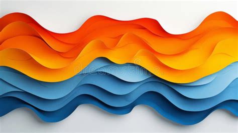 Abstract Wavy Layers In Blue And Orange Stock Illustration