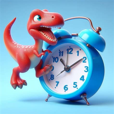Premium Photo Cute Dinosaur And Alarm Clock