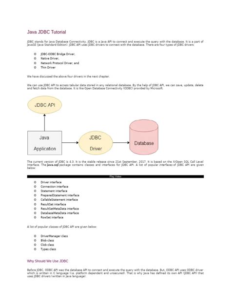 Java Jdbc Tutorial Pdf Computing Information Technology