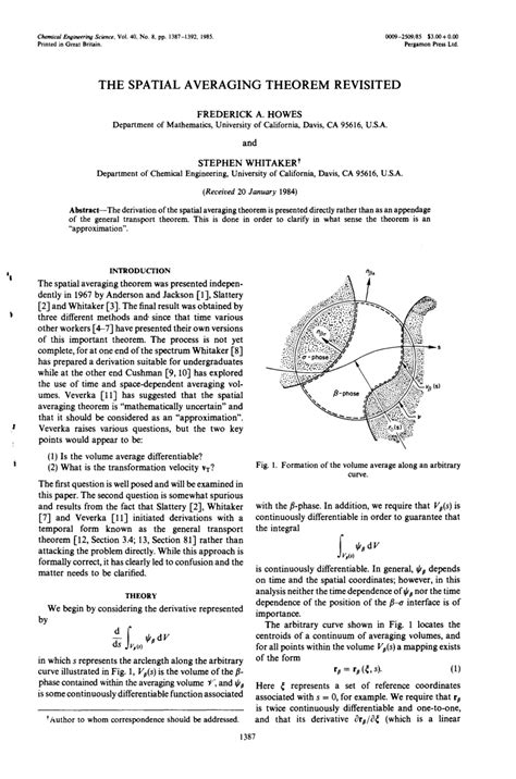 pdf the spatial averaging theorem revisited