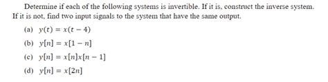 solved determine if each of the following systems is