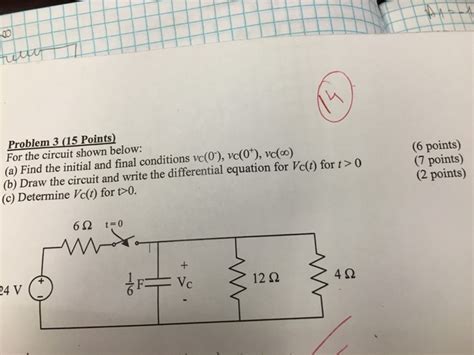Solved For The Circuit Shown Below Find The Initial And Chegg