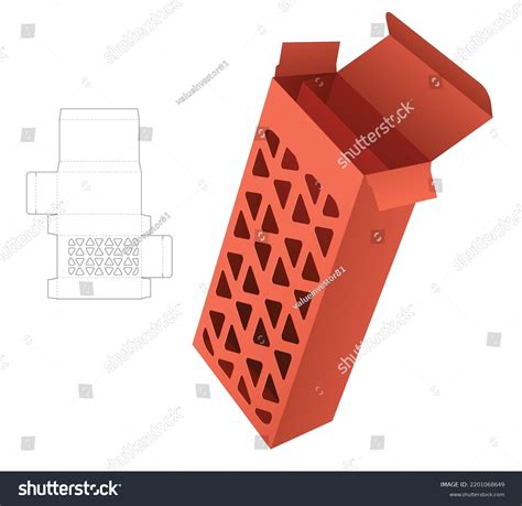 stenciled triangular pattern box partition die stock vector royalty