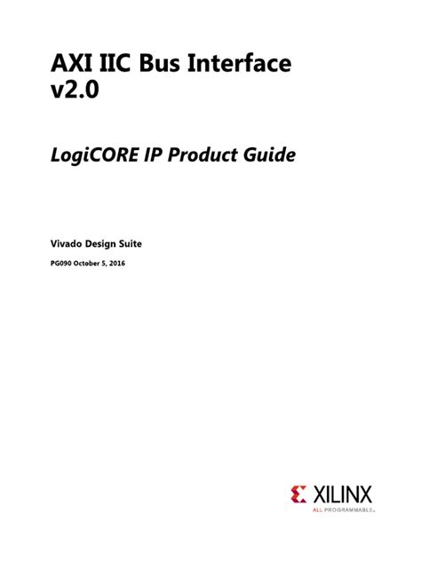 Axi Iic I2c Datasheet Pdf