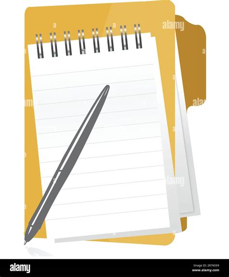 A Folder Lays Open With Blank Paper Stock Vector Image And Art Alamy