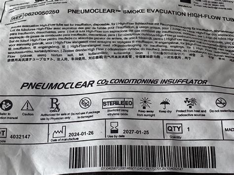 New Stryker Pneumoclear Smoke Evacuation High Flow Tube Set 0620050250