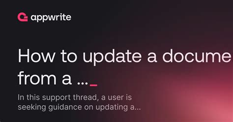 How To Update A Document From A Localhost Nodejs App Threads Appwrite
