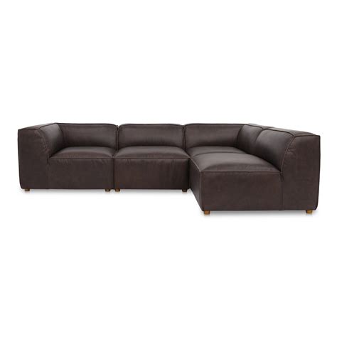 Form Signature Modular Sectional Espresso Brown Leather Modern Luxury