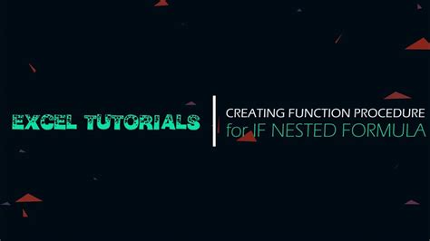 Creating Function Procedure Udf In Vba Youtube