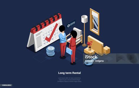 3d Composition In Cartoon Style Vector Isometric Illustration On Long